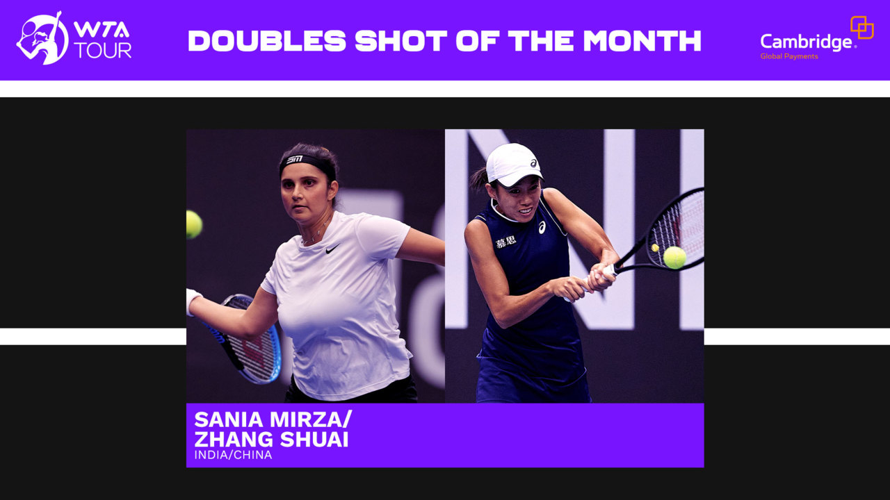 September 2021 Shot of the Month Winner Doubles: Sania Mirza/Zhang Shuai