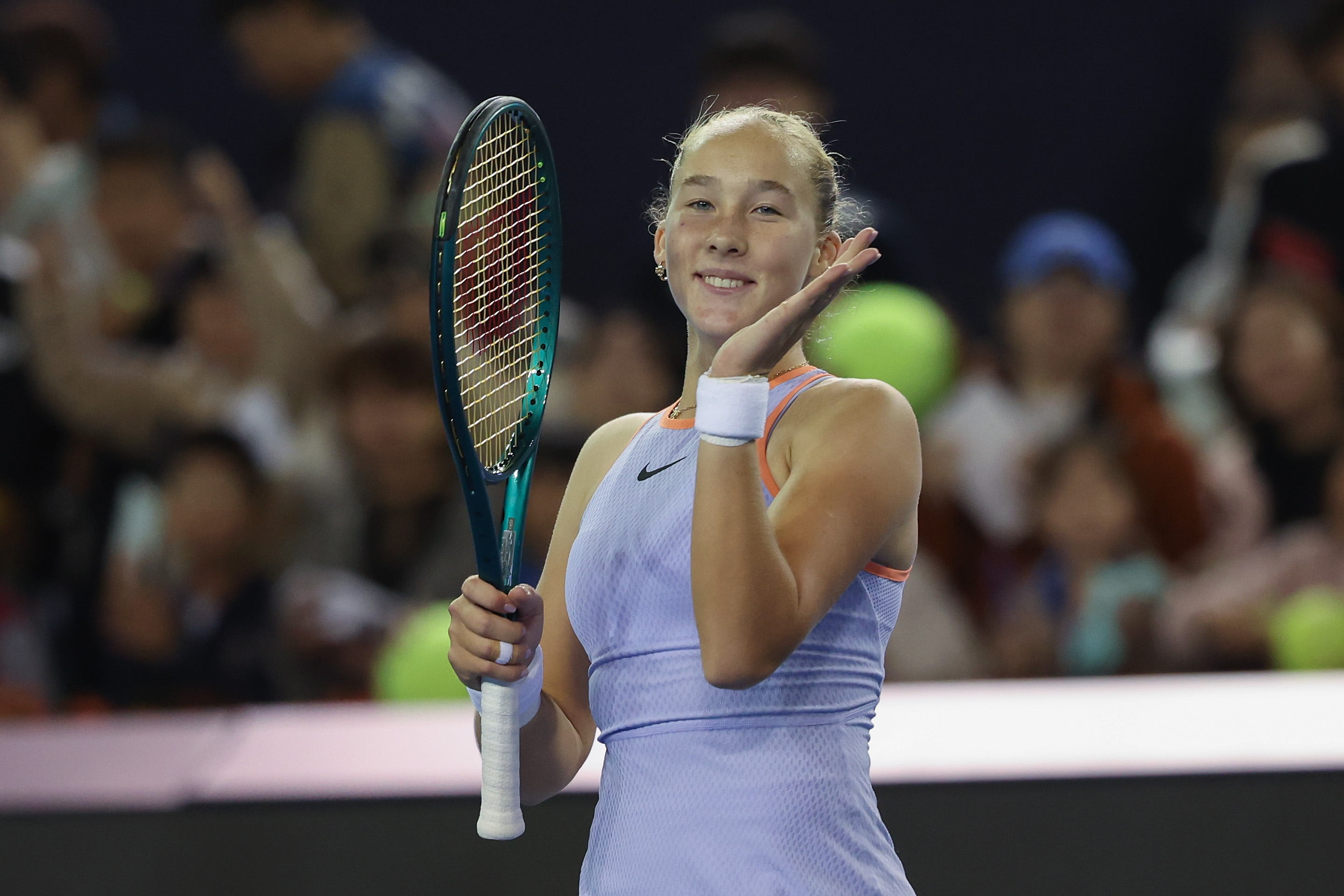 Andreeva tops Vekic to make Beijing Round of 16; Linette stuns Paolini