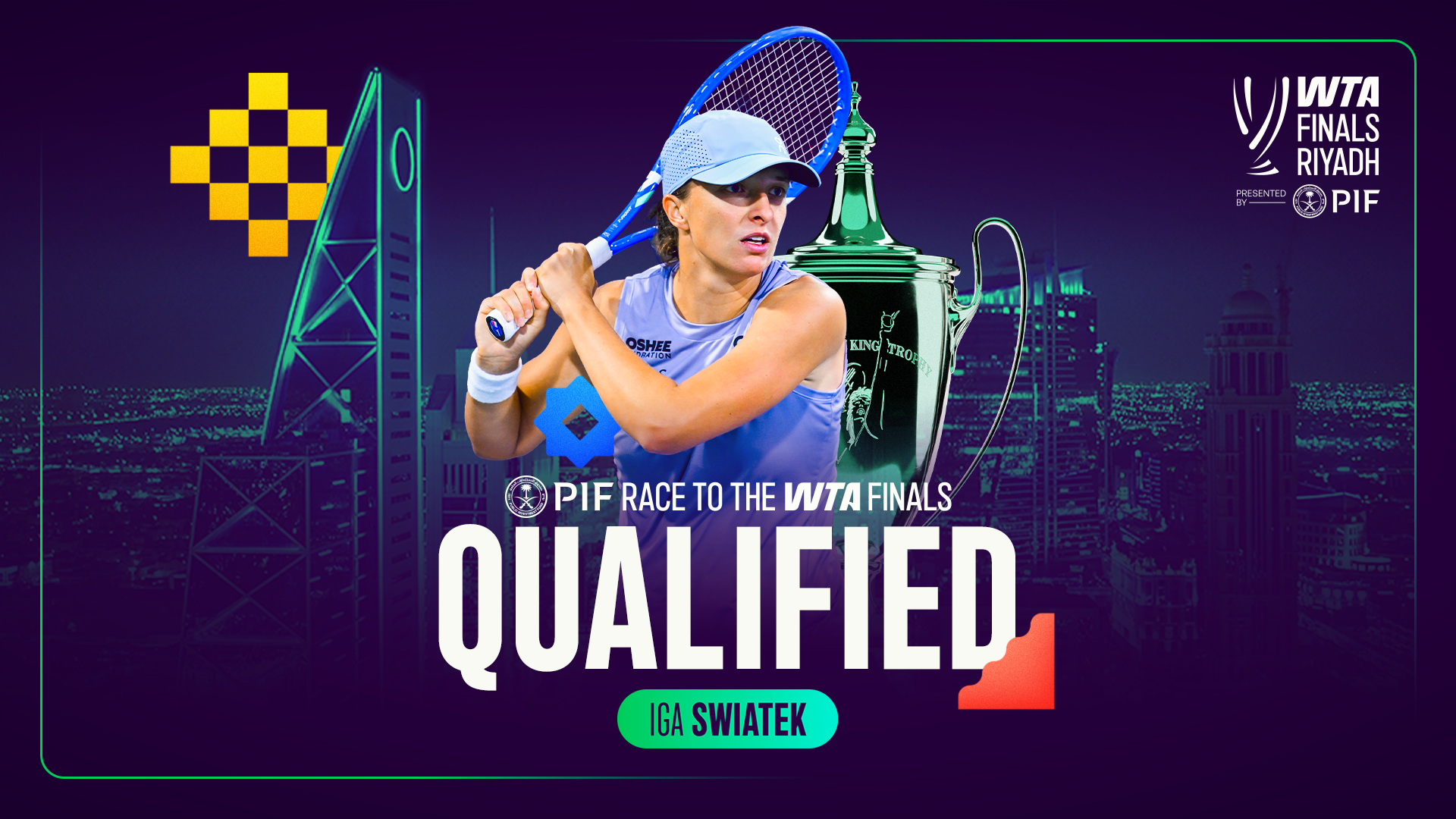 Swiatek asegura la clasificación para las Finales WTA Riyadh presentadas por PIF