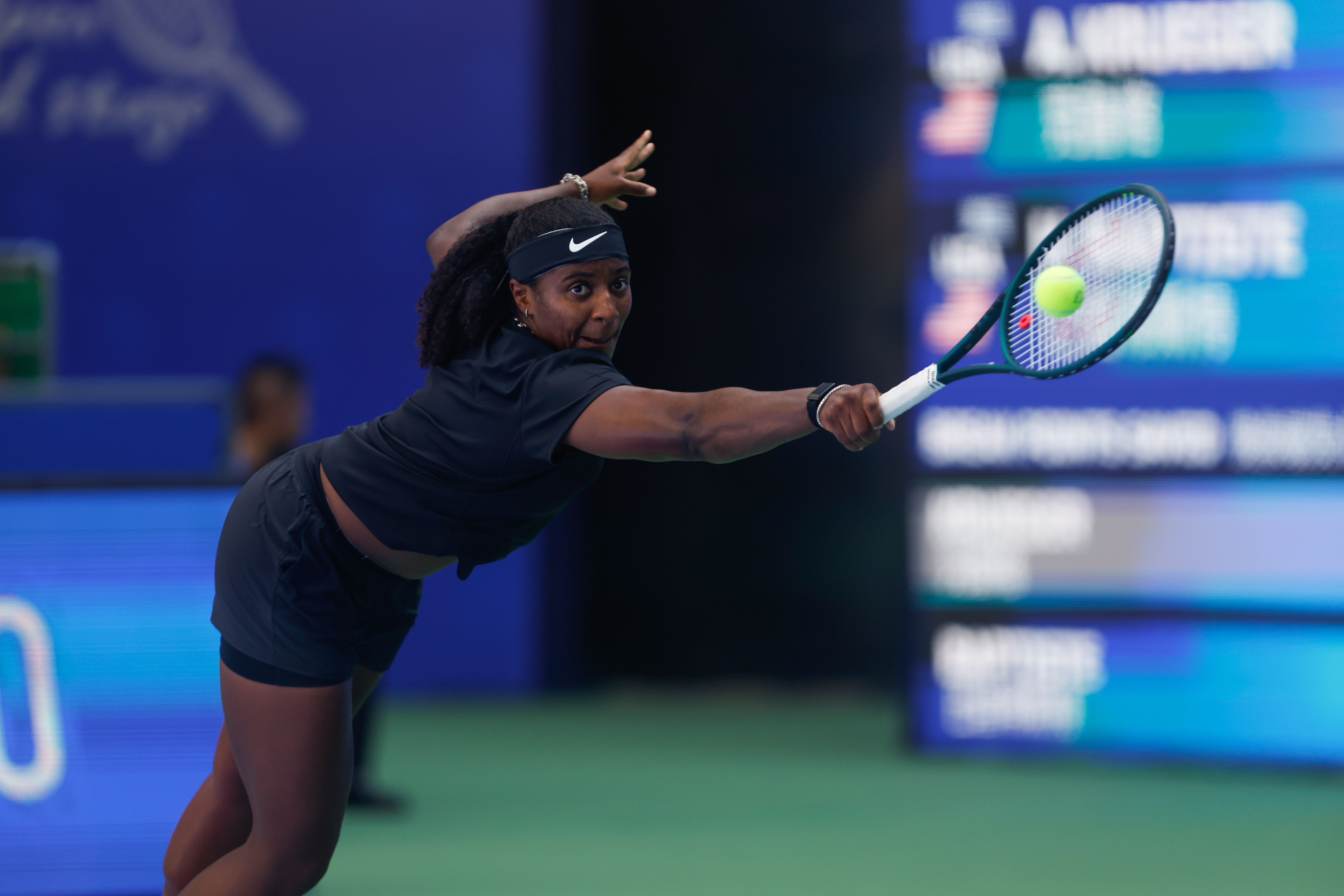 Hot shot: Hailey Baptiste's spectacular twisting pass in Wuhan
