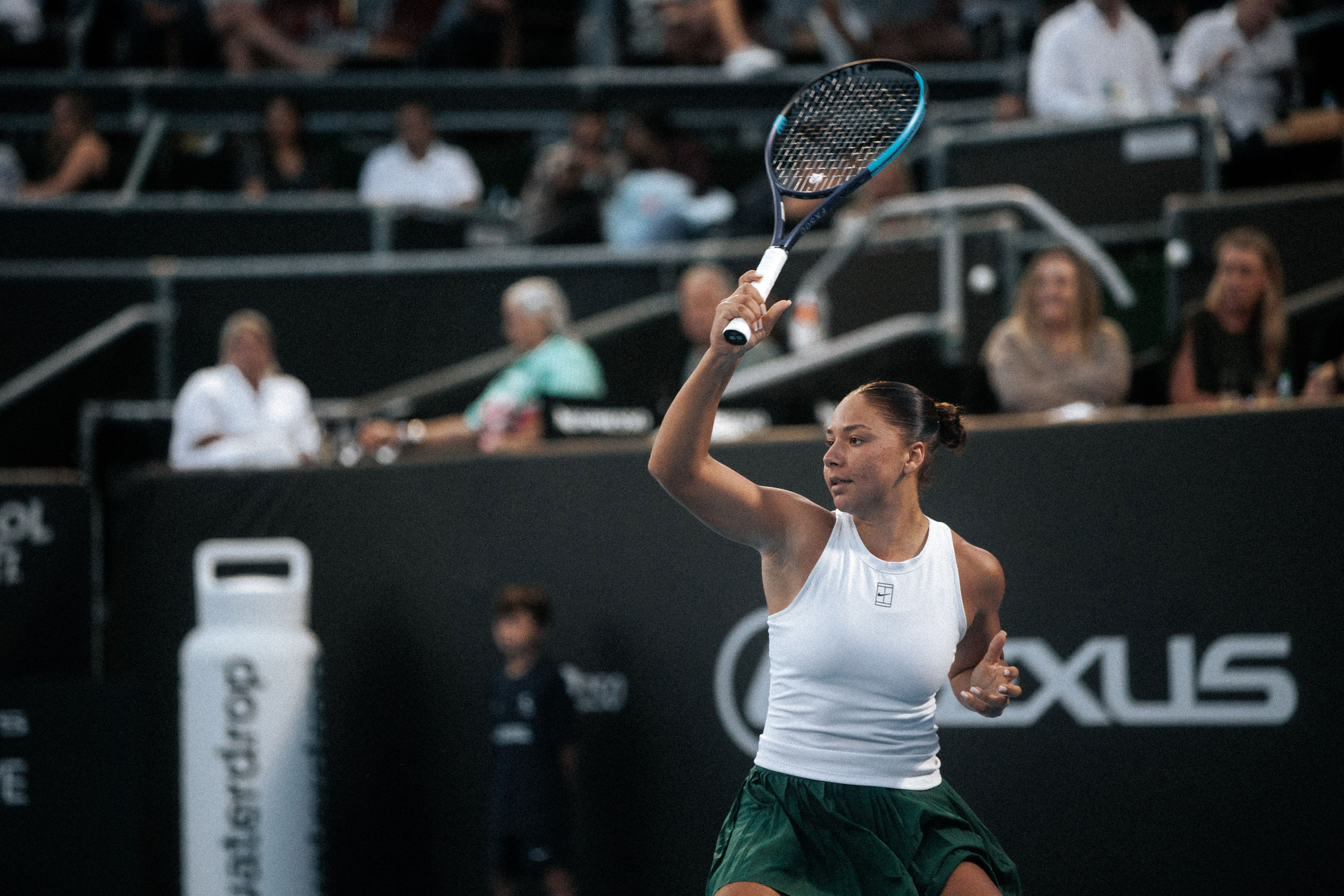 In first WTA main draw, Costoulas beats Quevedo to make Auckland quarters