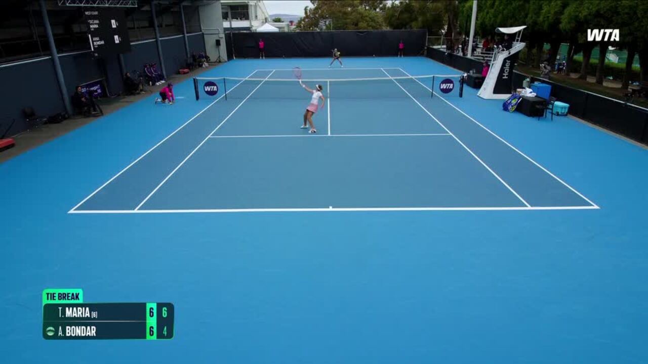 Bondar snaps three-loss streak vs. Maria to reach Hobart quarters