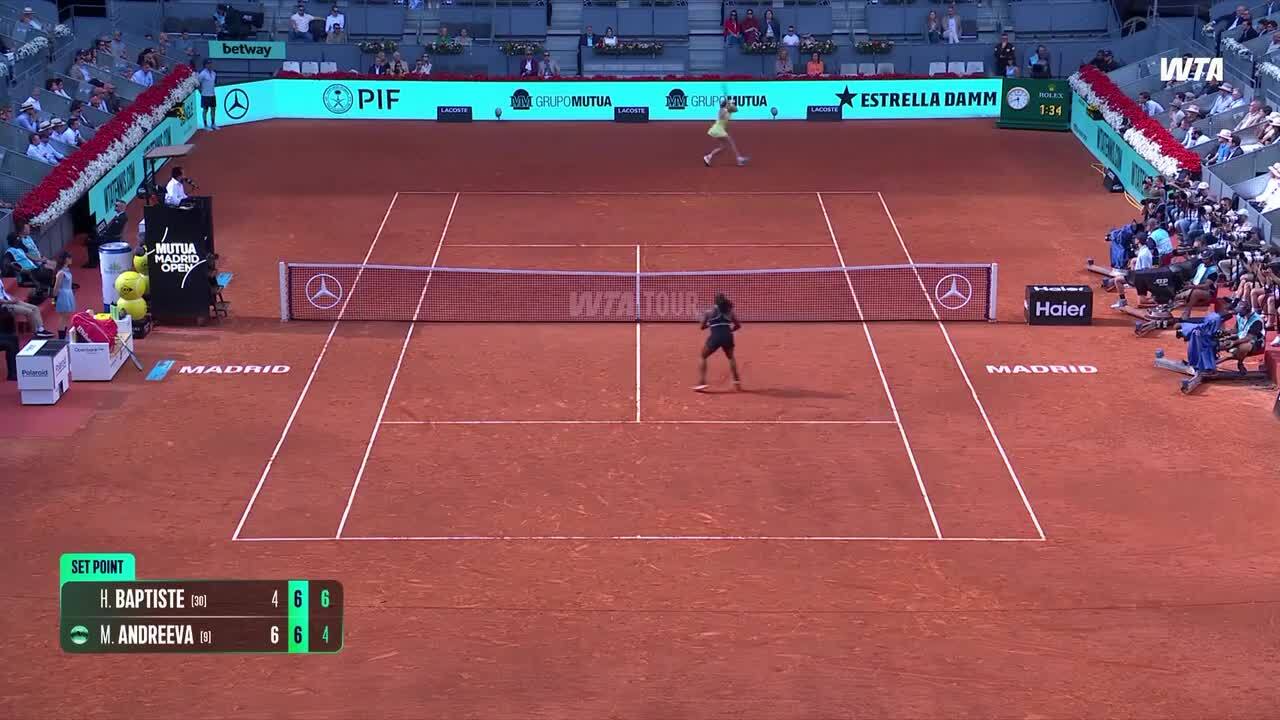 Hot shot: Mirra Andreeva conjures 'majestic' lob to save set point in ...