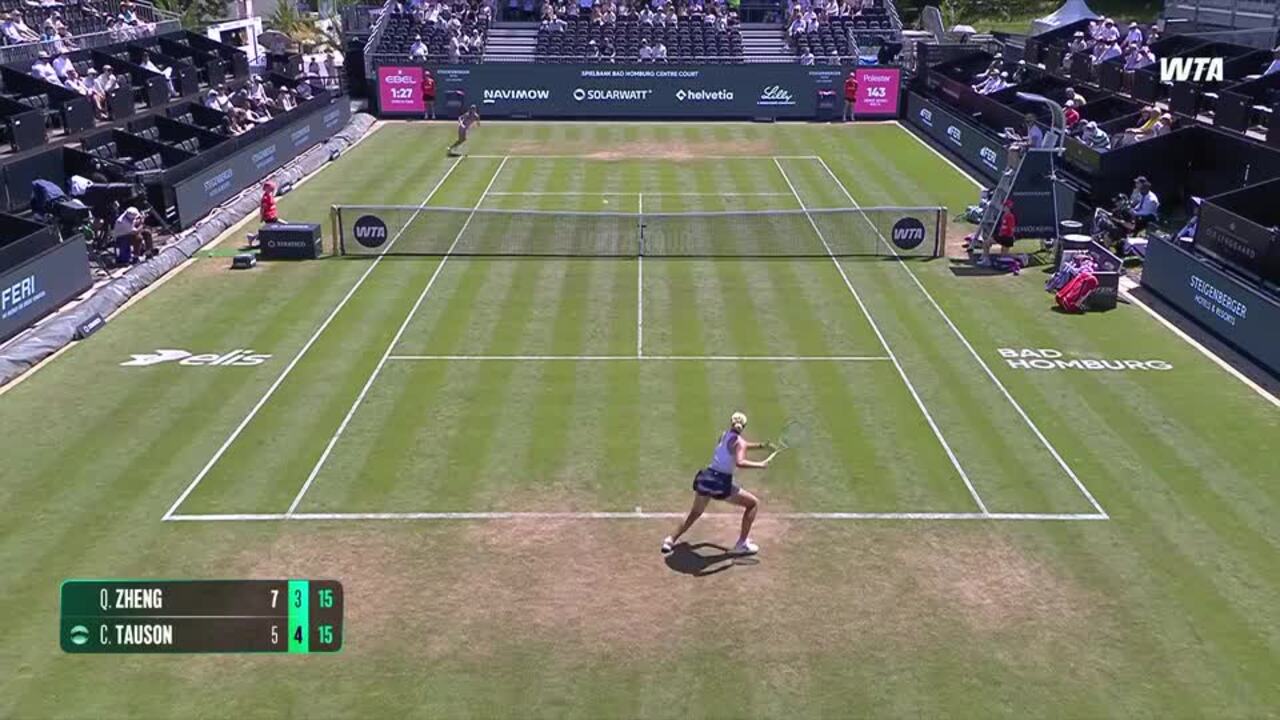 Tauson bests Zheng in Bad Homburg three-setter; into first QF since ...